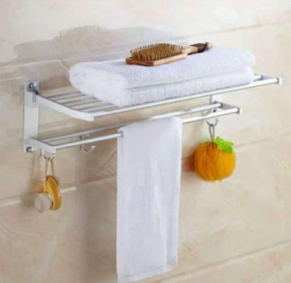 Rak Handuk Gantungan Dinding Aluminium