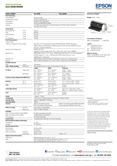 EPSON PRINTER DOT MATRIK DLQ-3500II STD