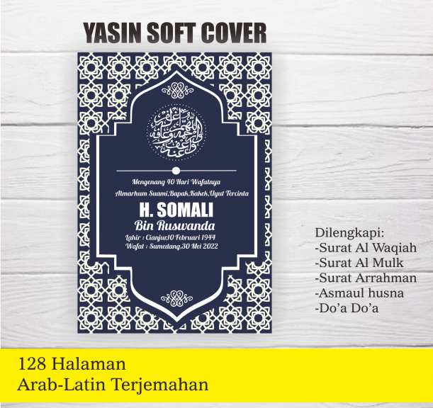 yasin soft cover custom 128 hal