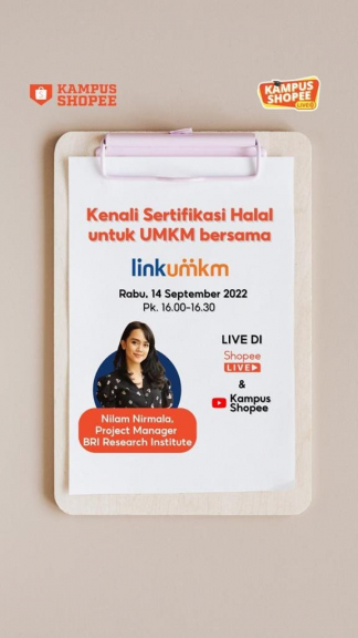 Webinar "Kenali Sertifikasi Halal untuk UMKM bersama Linkumkm"