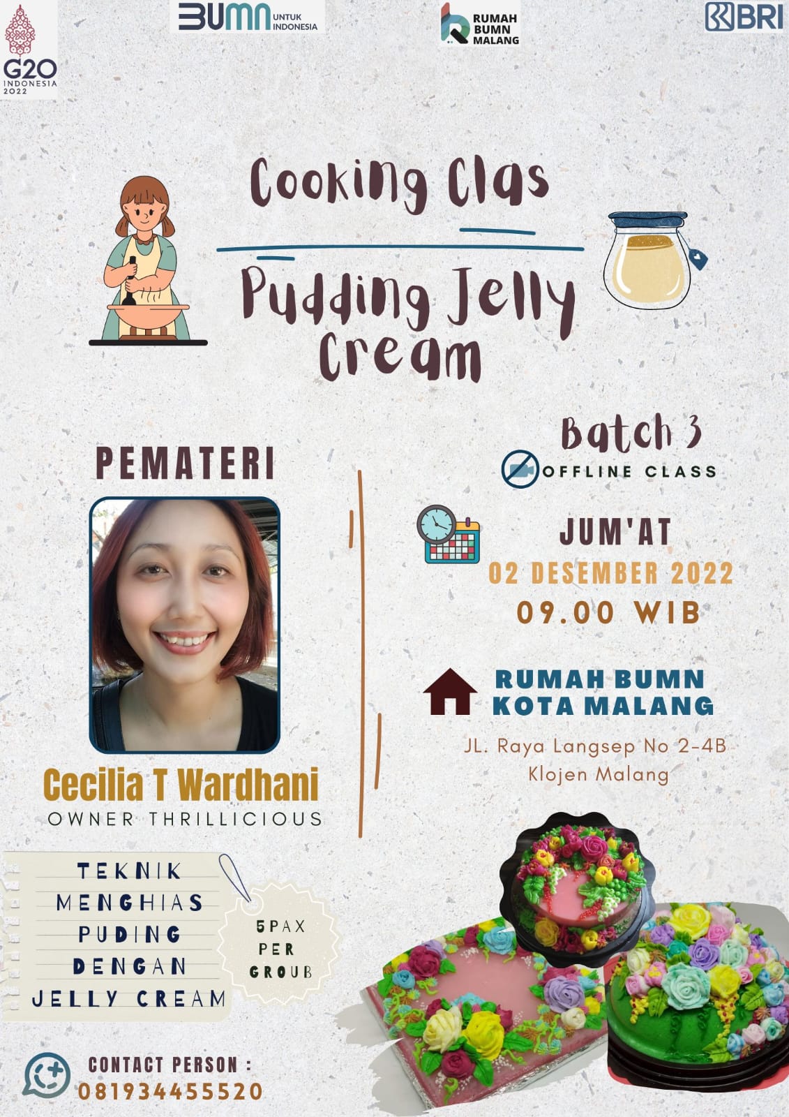 COOKING CLASS PUDDING JELLY CREAM BATCH 3