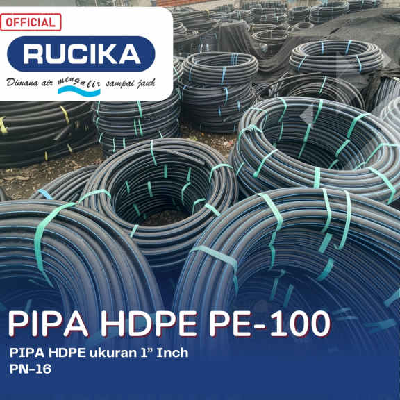 pipa hdpe merk rucika 1 inch 100 meter pe 100