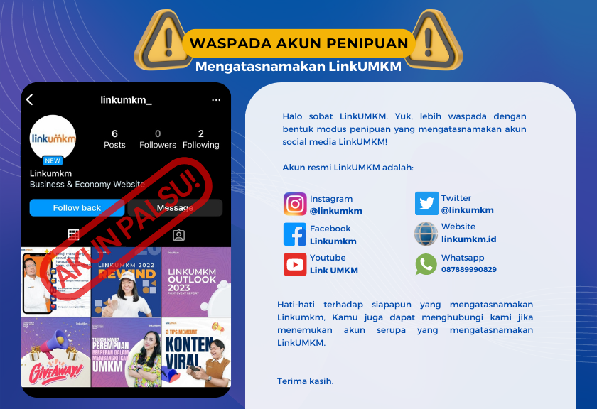 Waspada Modus Penipu Berkedok Akun Linkumkm